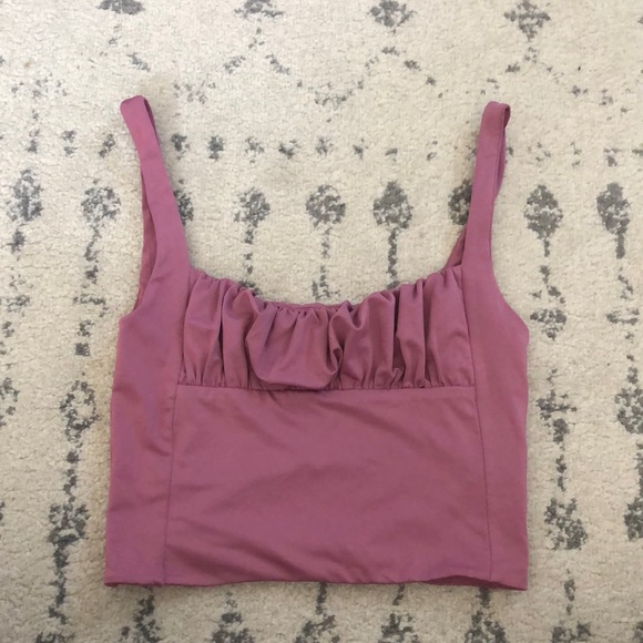 Zara | Tops | Violet Purple Bubble Ruched Crop Tank Top Orbit | Poshmark